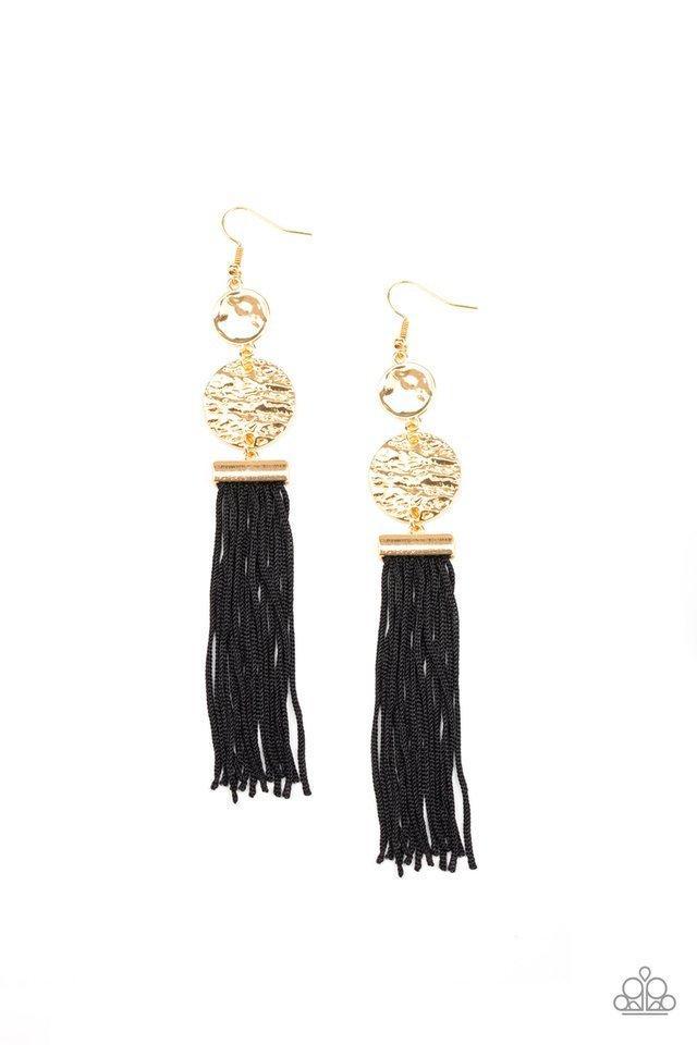 Paparazzi Lotus Gardens Earrings Black Glitz By Lisa